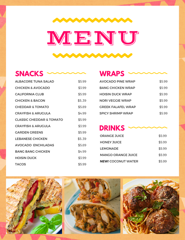 Canva Menu Template